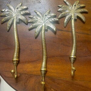 Tall Brass Palm Tree Hooks - Etsy