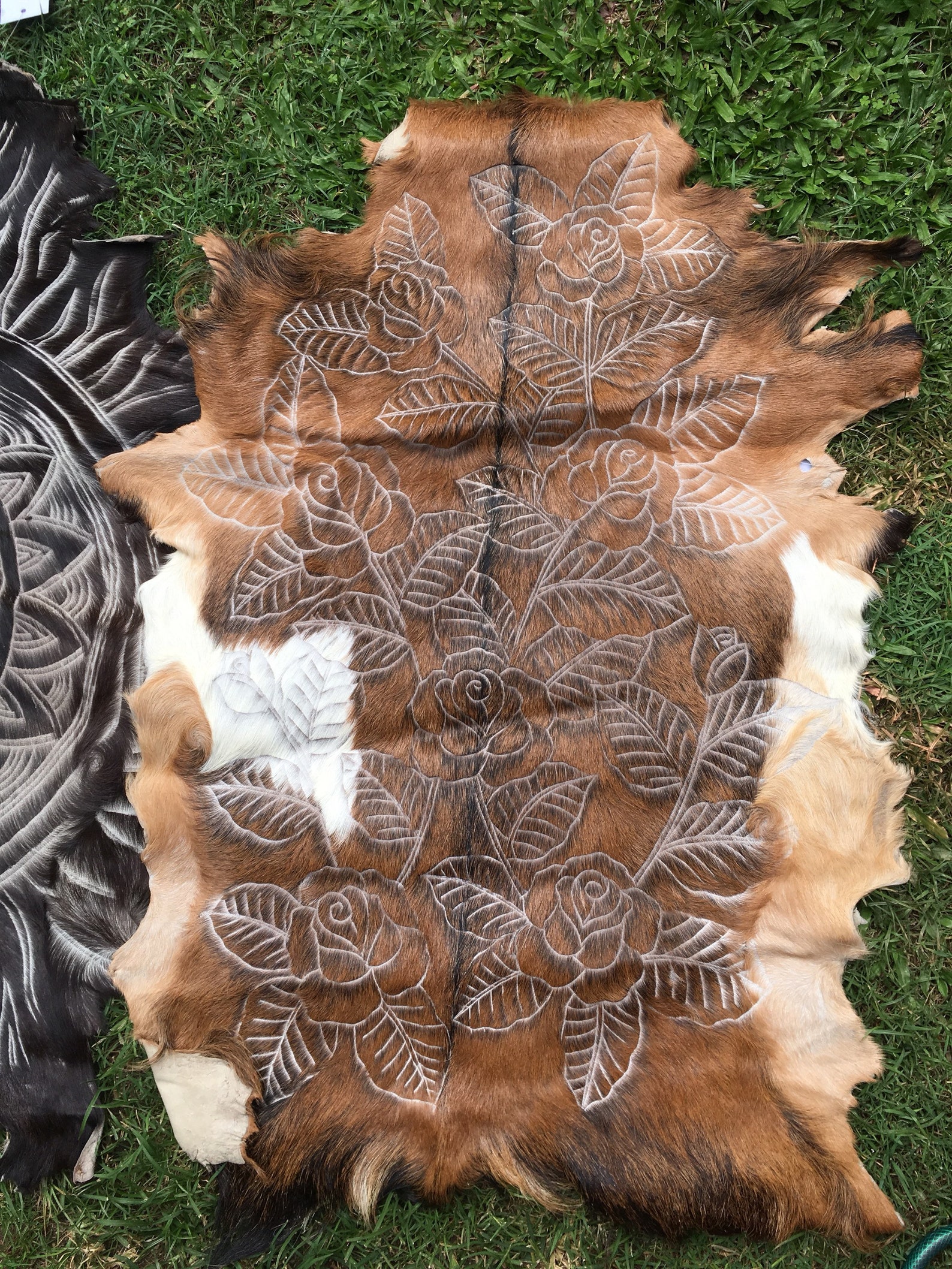 Rose Print Goat Hide - Etsy