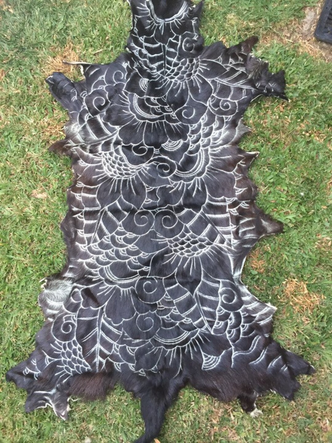 Handcarved Goatskin Hide: Decorative Wall Art - Etsy