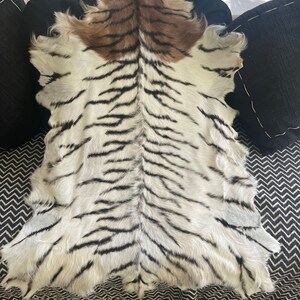 White Tiger Handpainted Rug - Etsy