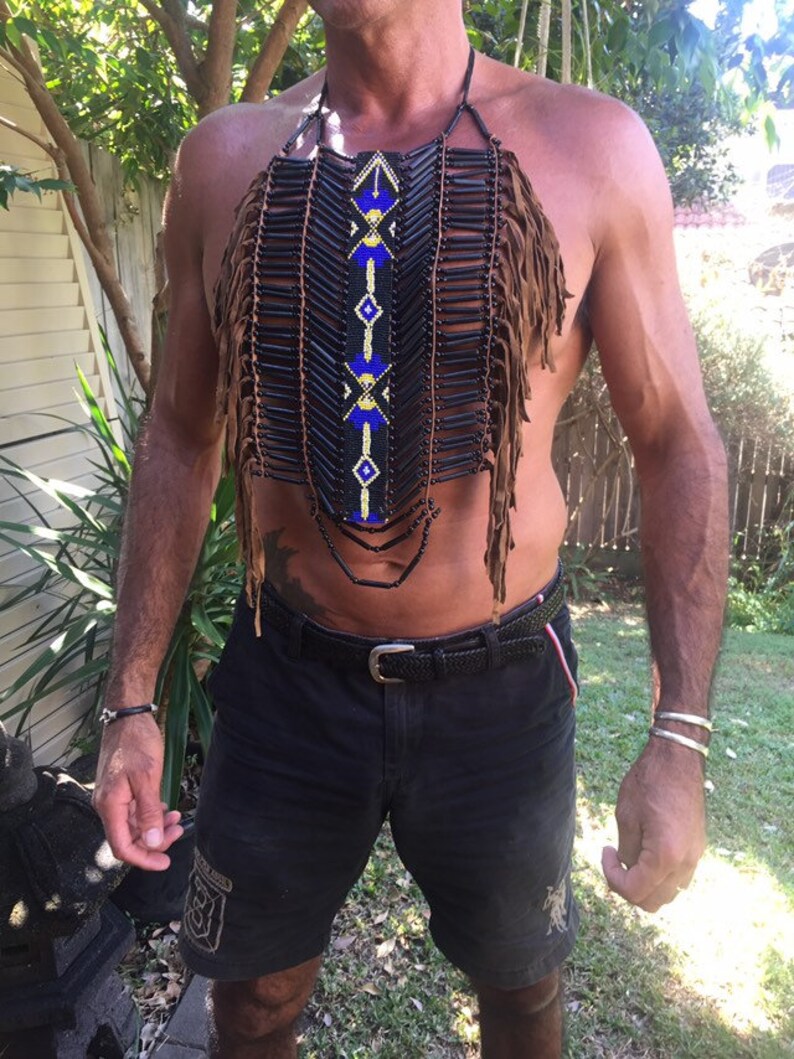 Beaded Tribal Chestplate: Festival Body Jewelry - Etsy