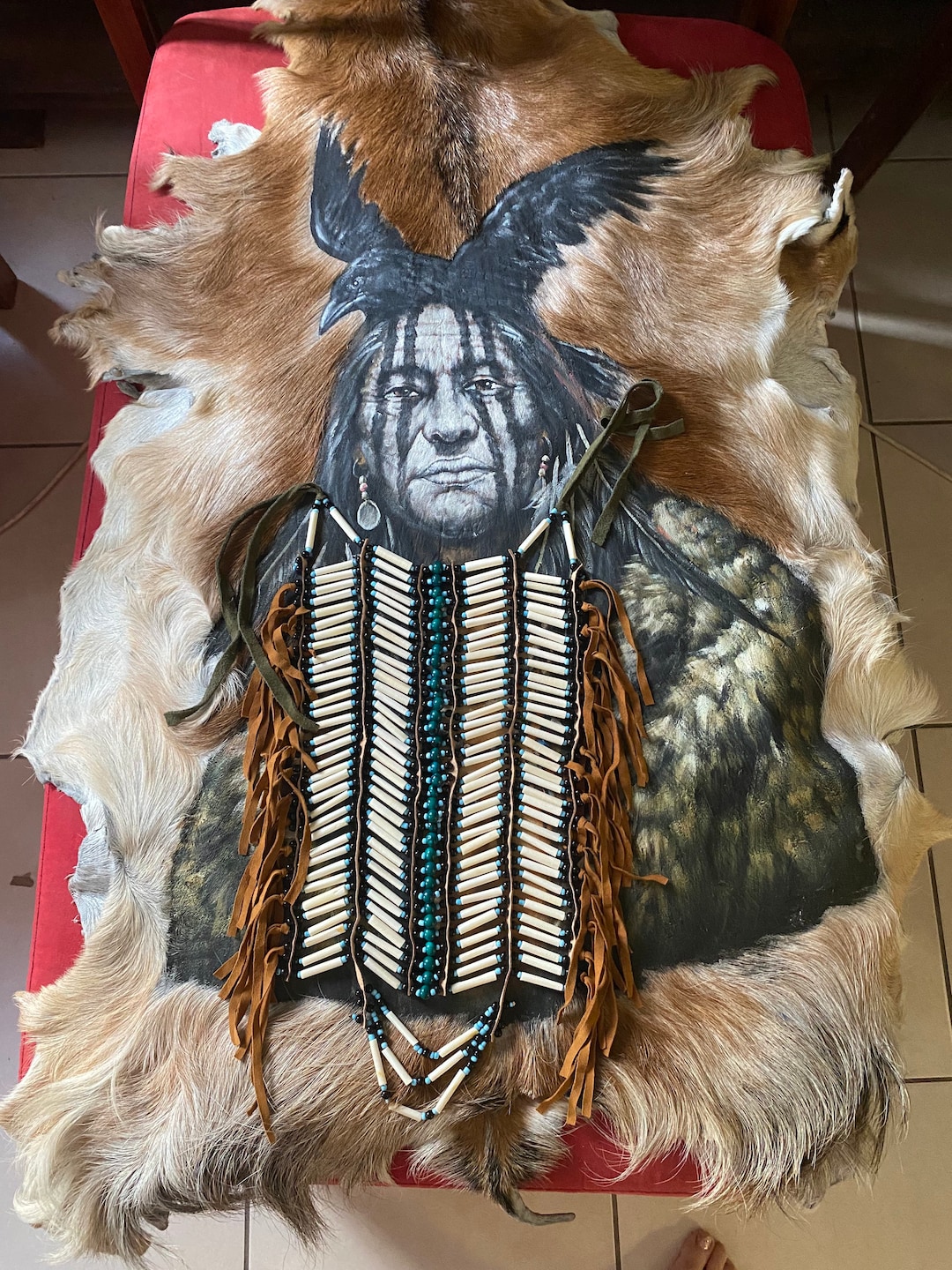 Native American Chest Plate Turquoise Bead - Etsy