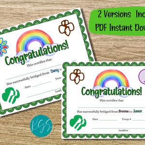 Girl Scout Daisy Investiture Certificate Printable PDF - Etsy