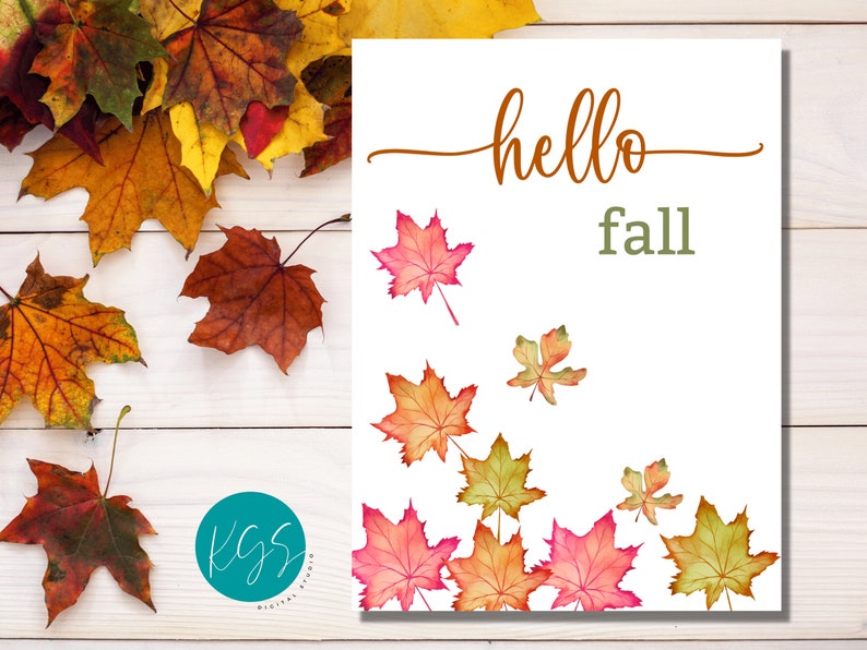 Fall Wall Decor Printable, Hello Fall Home Decor, Autumn Home Decor ...