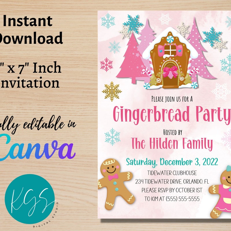 Gingerbread Invite - Etsy