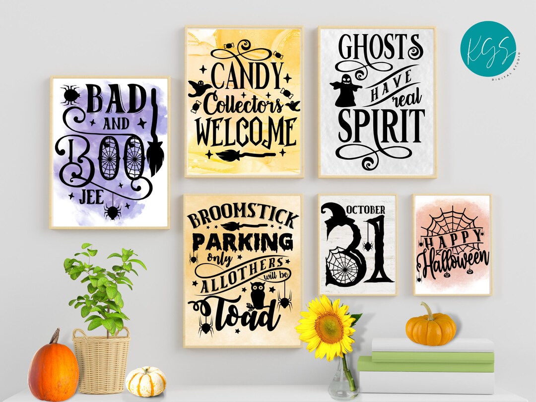 Halloween Art Prints, Halloween Printable Wall Art, Spooky Season Wall ...