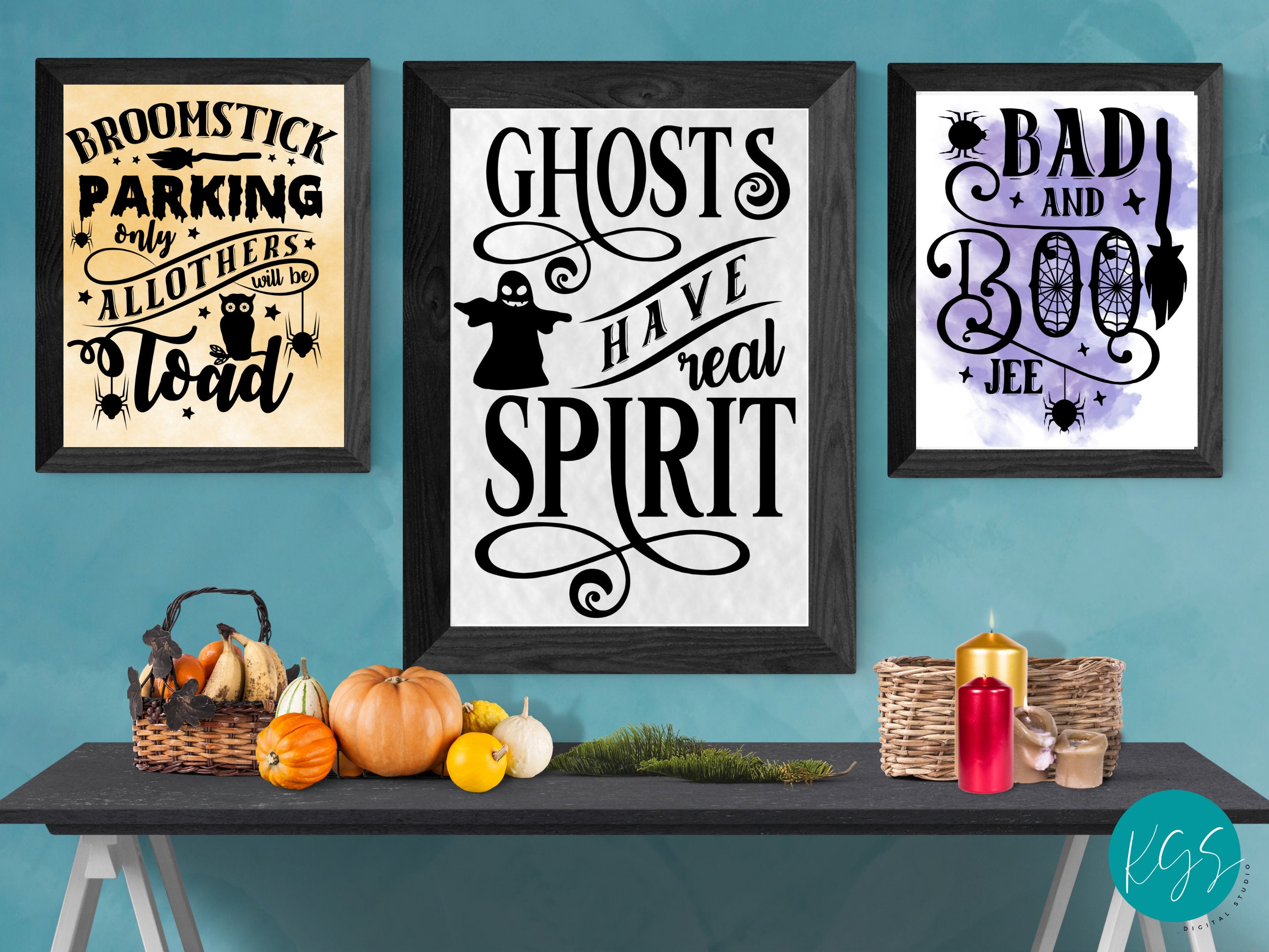 Halloween Art Prints, Halloween Printable Wall Art, Spooky Season Wall ...