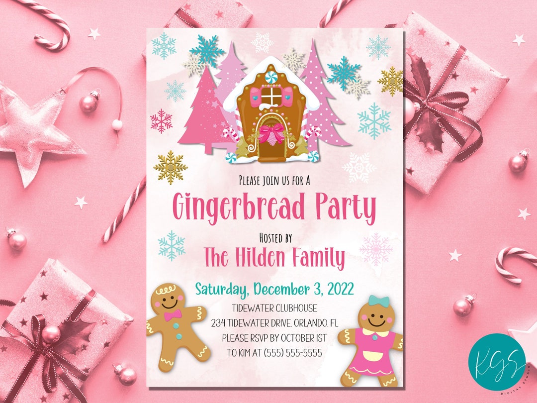 Gingerbread House Invitation, Editable Gingerbread Decorating Invite ...