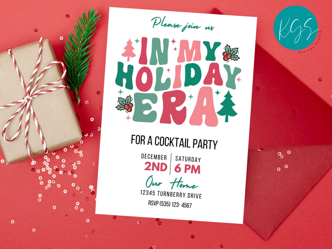 Holiday Era Party Invitation, Christmas Party Invitation, in My Holiday ...