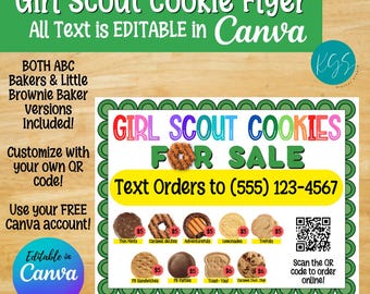Cookies Flyer Editable Canva Template. - Etsy
