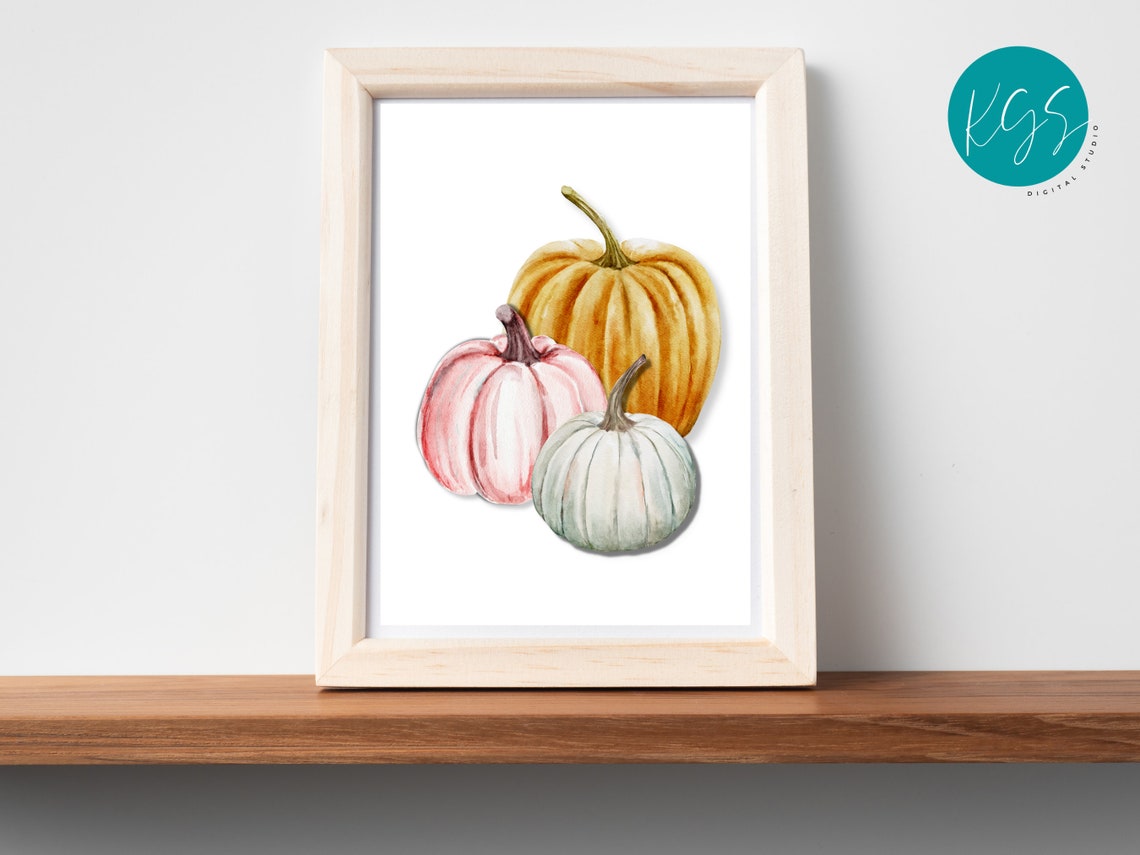 Pumpkin Wall Decor Printable, Rustic Pumpkin Home Decor, Autumn Home ...