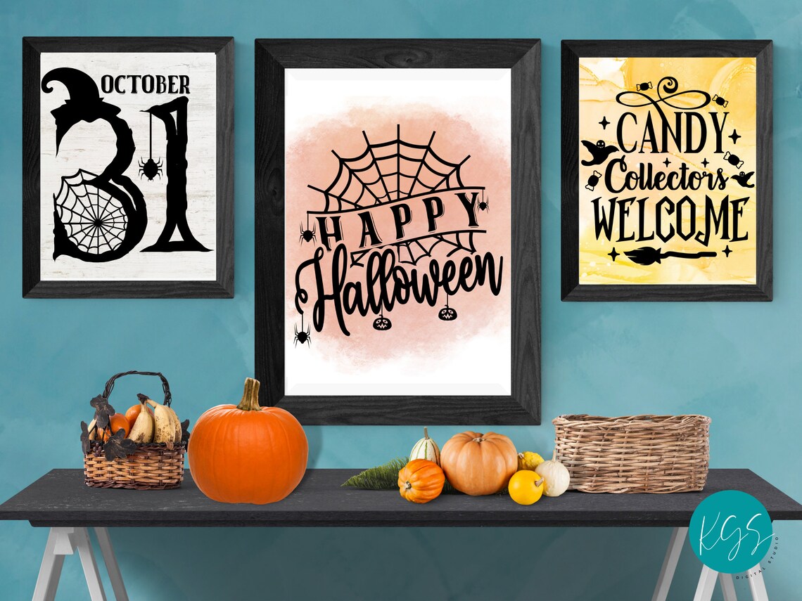 Halloween Art Prints, Halloween Printable Wall Art, Spooky Season Wall ...