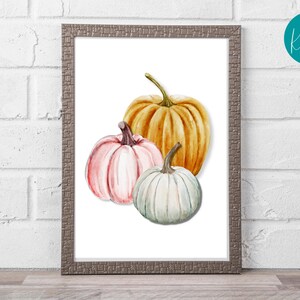 Pumpkin Wall Decor Printable, Rustic Pumpkin Home Decor, Autumn Home ...