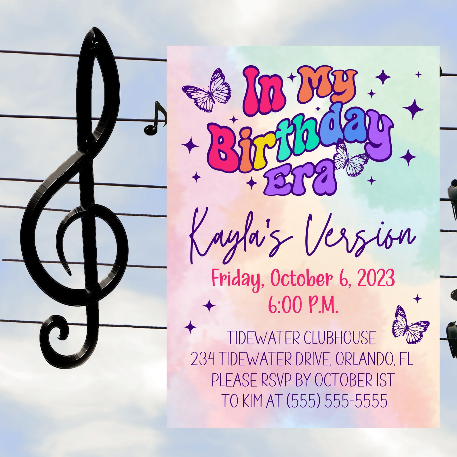 In My Birthday Era Editable Invitation, Taylor Swift Birthday ...
