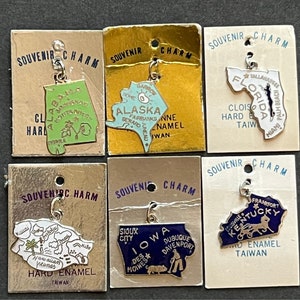 Vintage US State Souvenir Charms Cloisonne Enamel Choose - Etsy