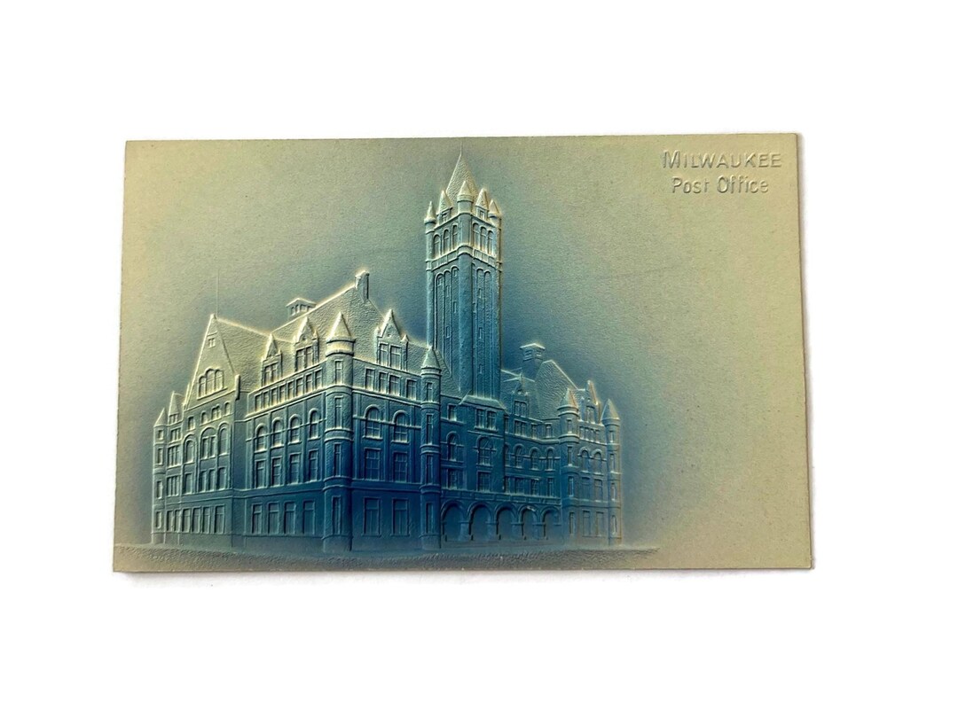 Antique Postcard Embossed Milwaukee Post Office Unused - Etsy