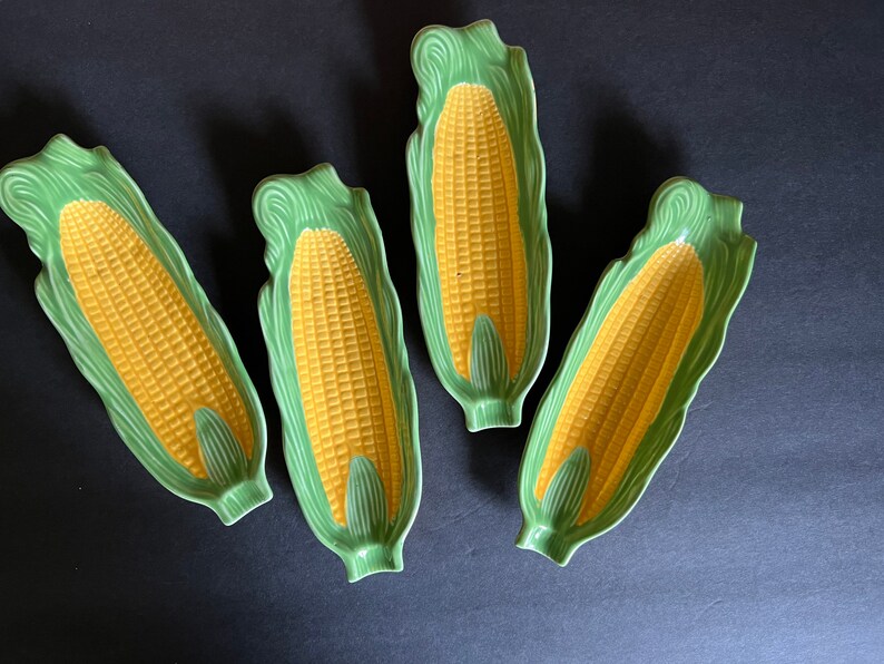 Set of 4 Ceramic Corn on the Cob Dishes Home & Living Plates Dining ...