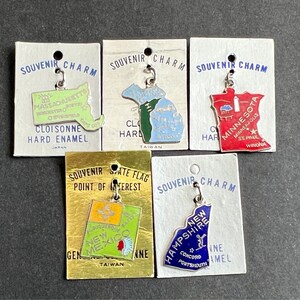 Vintage US State Souvenir Charms Cloisonne Enamel Choose Your State ...