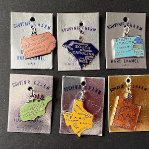 Vintage US State Souvenir Charms Cloisonne Enamel - Choose Your State ...