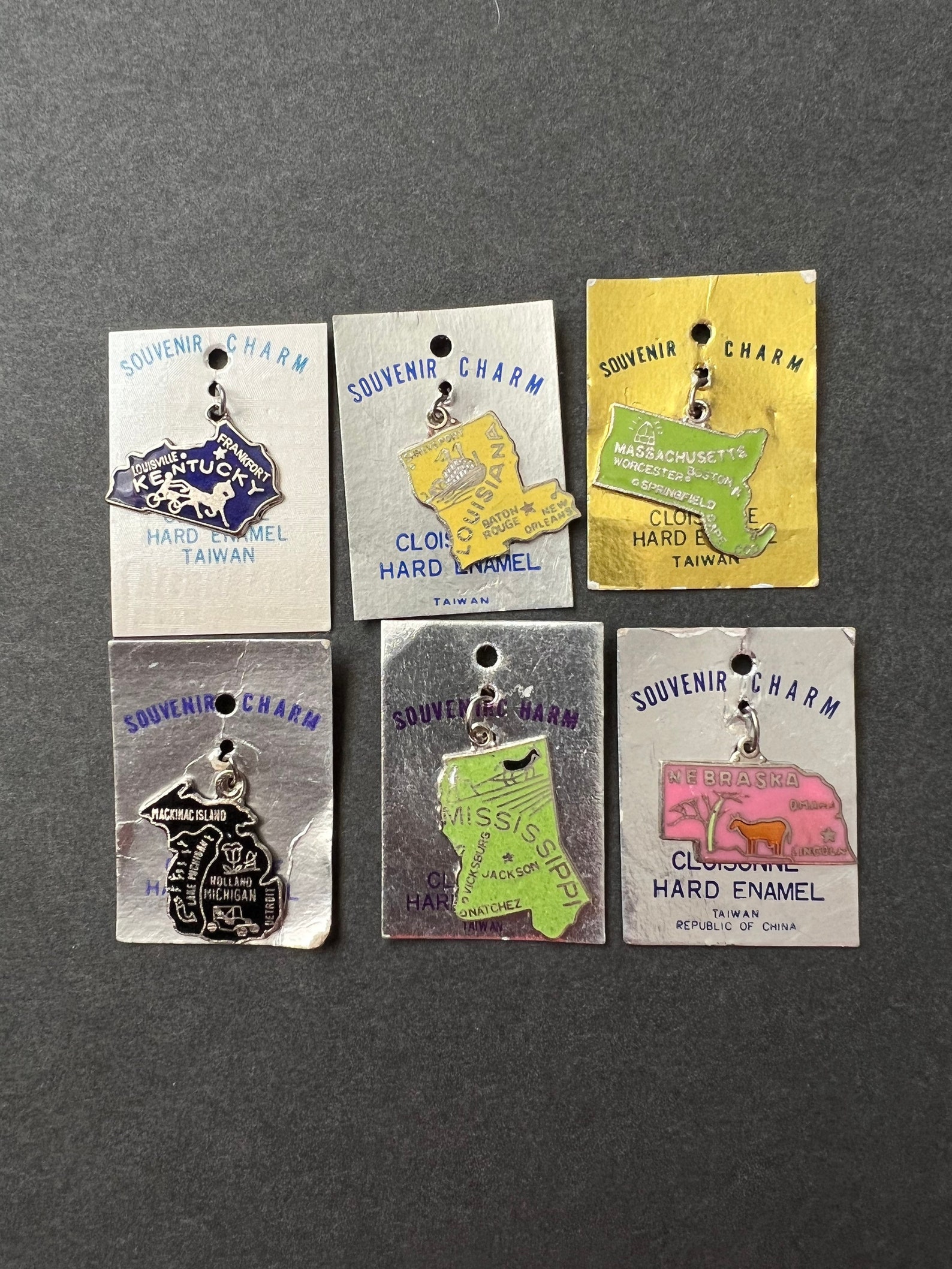 Vintage US State Souvenir Charms Cloisonne Enamel Choose - Etsy
