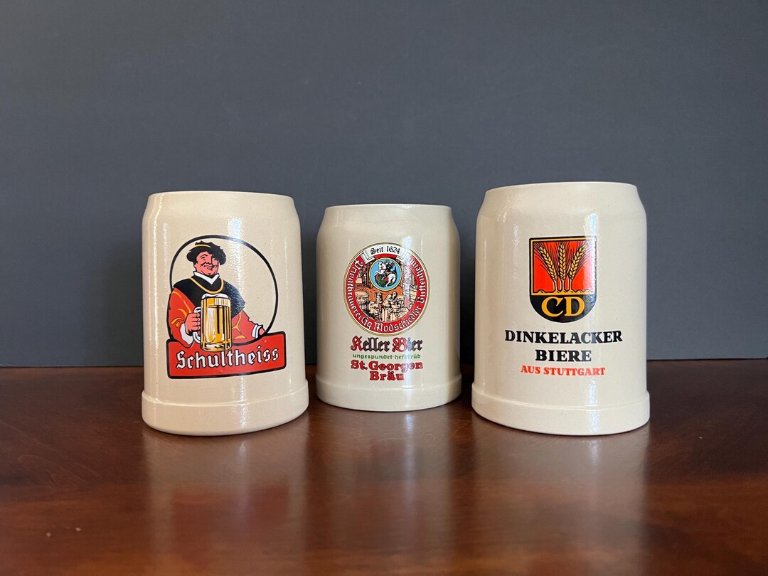 3 Vintage Beer Steins From German Breweries Schultheiss, Dinkelacker ...