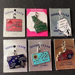 Vintage US State Souvenir Charms Cloisonne Enamel - Choose Your State ...