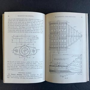 Vintage 1934 Railroad Book Mensuration and Railway Drawings AS IS ...