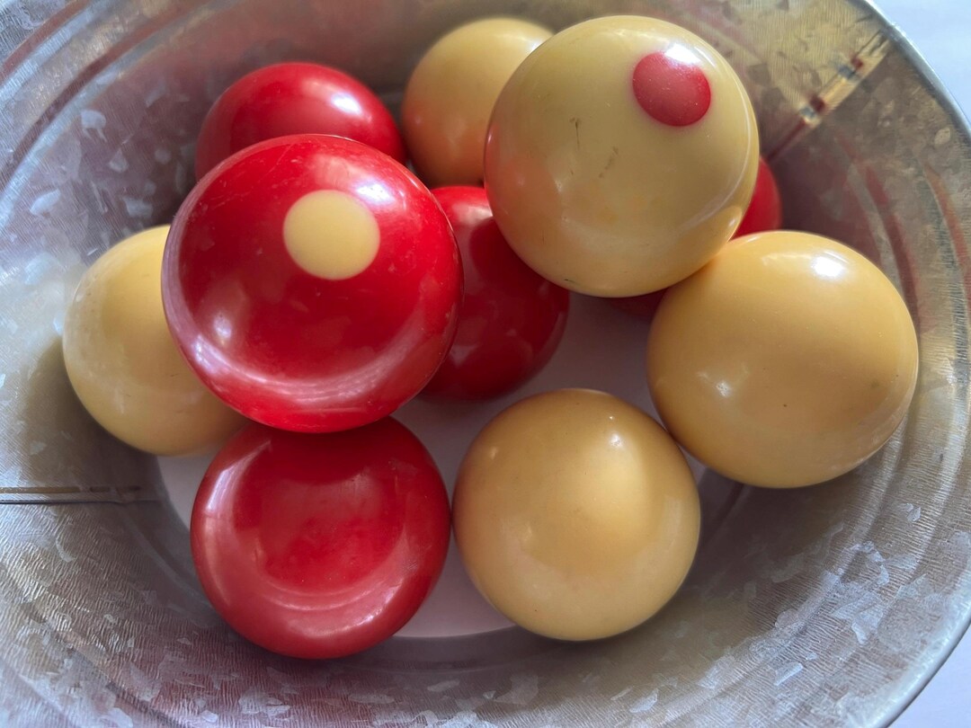 Vintage Bakelite Bumper Pool Balls Set of 10 - Etsy