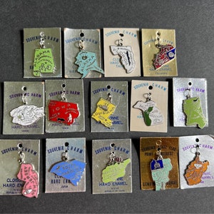 Vintage US State Souvenir Charms Cloisonne Enamel Choose - Etsy