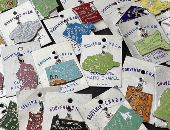 Vintage US State Souvenir Charms Cloisonne Enamel Choose - Etsy