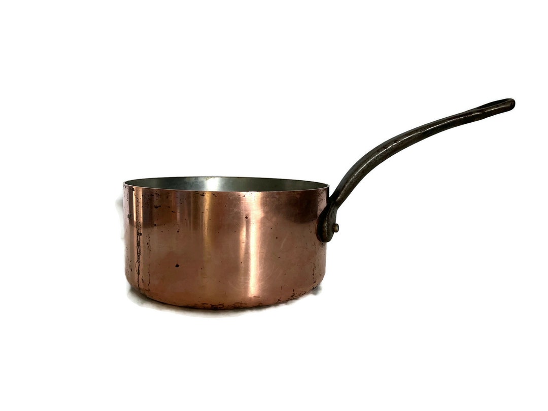 French Copper Saucepan Pot Baumalu AS IS Needs to Be Retinned or Use as ...