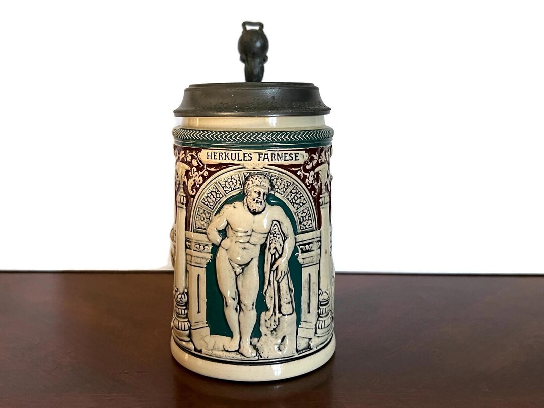 Antique Hercules German Beer Stein - Etsy