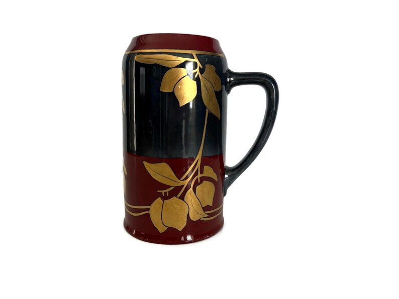 Antique Porcelain Tankard With Art Nouveau Gold Lemon Motif - Etsy