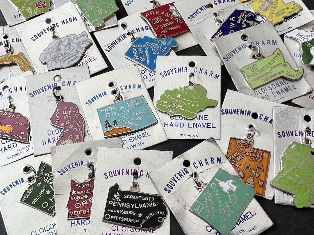 Vintage US State Souvenir Charms Cloisonne Enamel - Choose Your State ...