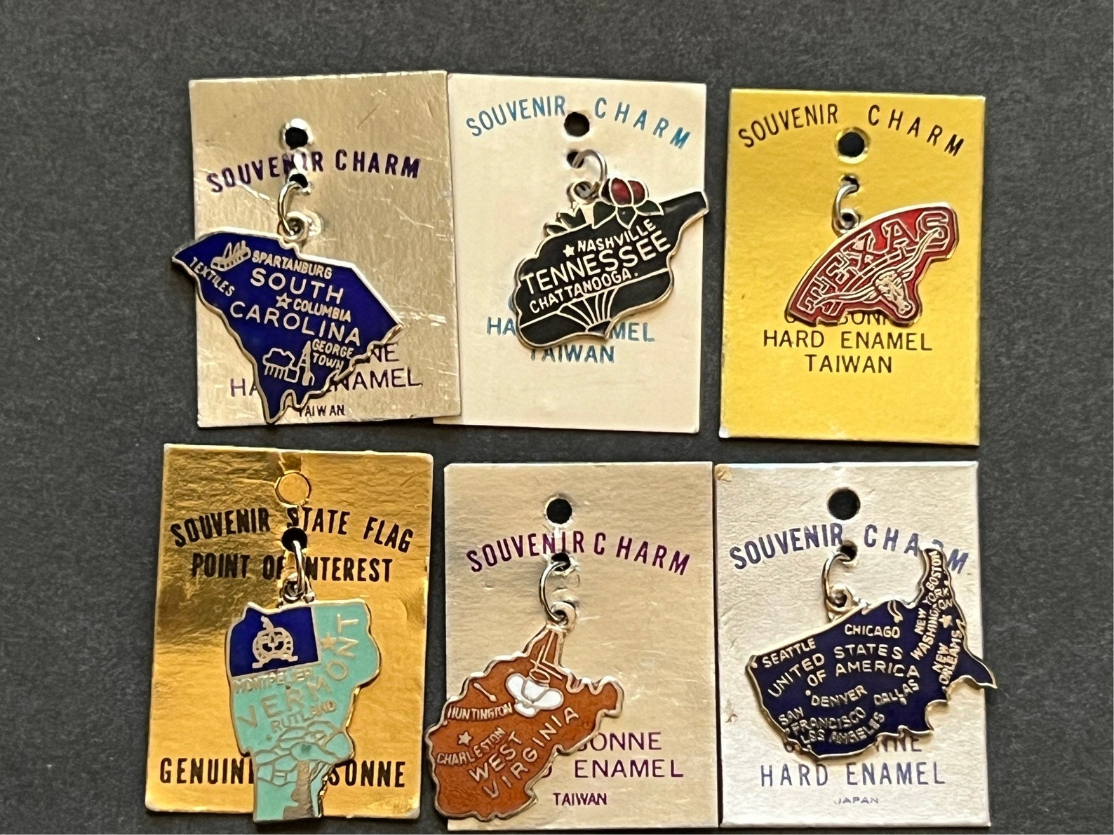 Vintage US State Souvenir Charms Cloisonne Enamel Choose - Etsy
