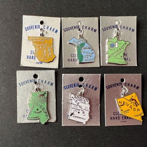 Vintage US State Souvenir Charms Cloisonne Enamel - Choose Your State ...