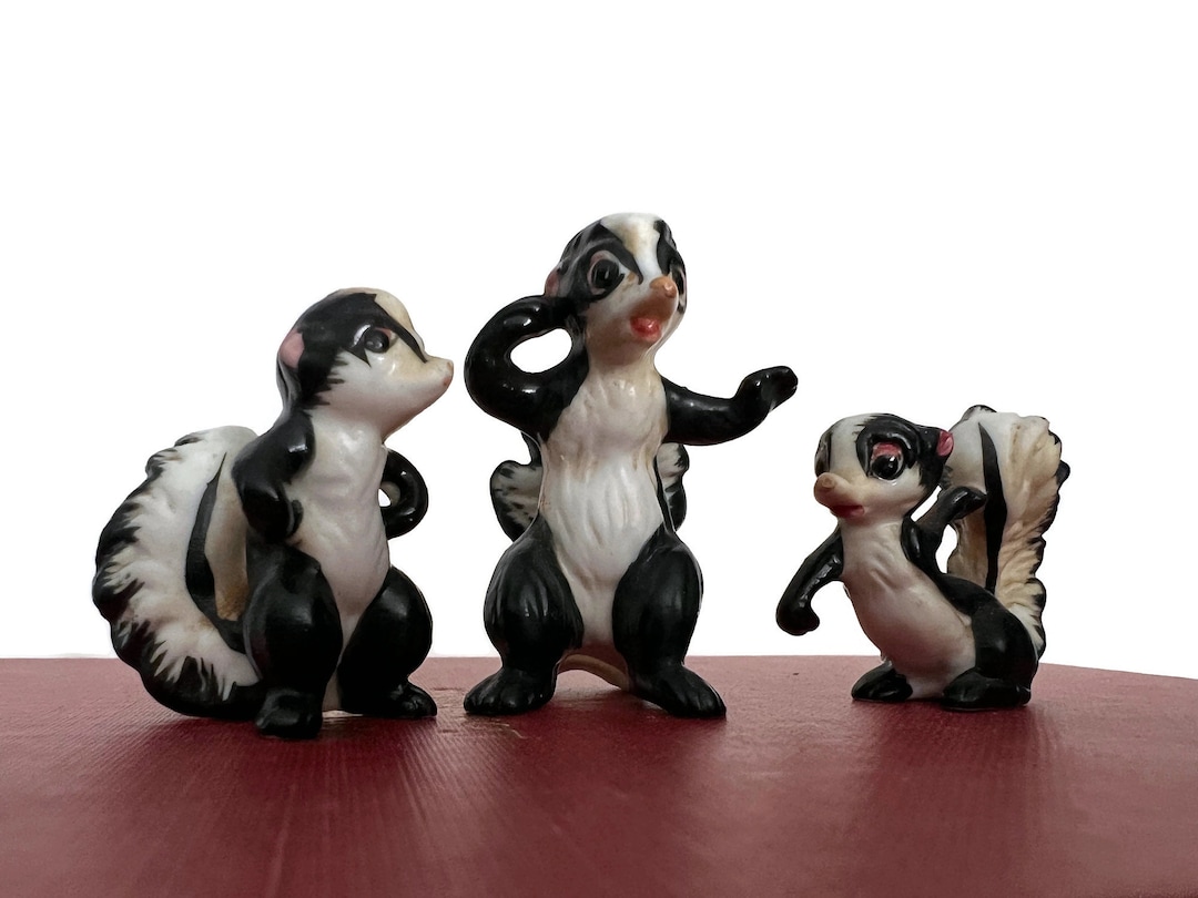 3 Vintage China Skunk Miniature Figurines - Etsy