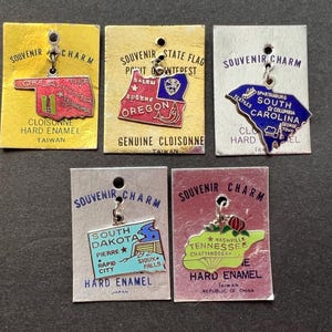 Vintage US State Souvenir Charms Cloisonne Enamel Choose Your State ...