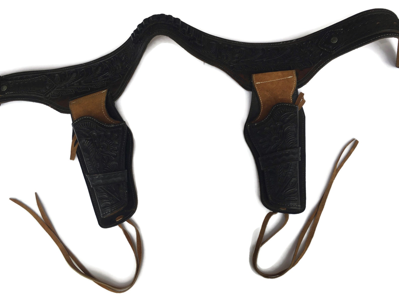 Tooled Leather Gun Holster Western Cowboy Gunfighter | Etsy