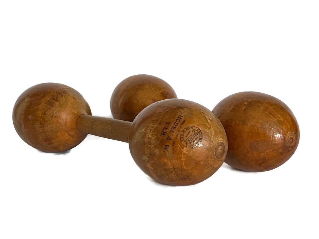 Antique Wood Dumbbells Spalding Model A W 1/2 Lb Barbell Hand Weight - Etsy