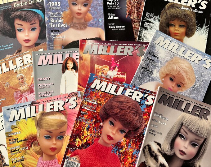 12 Vintage 90's Miller's Barbie Collector Magazine 12 Issues + Barbie ...