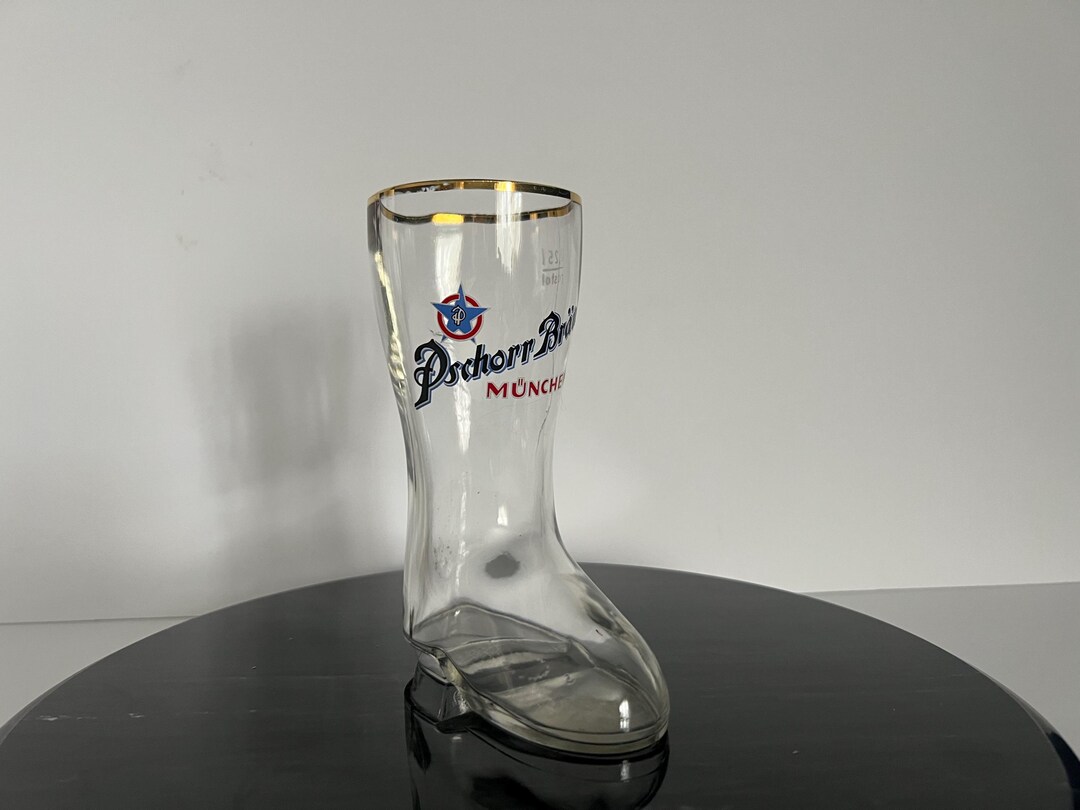 Vintage Boot Shaped Drinking Glass Pshorr Brau Munich Germany - Etsy