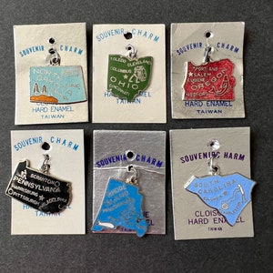 Vintage US State Souvenir Charms Cloisonne Enamel Choose - Etsy