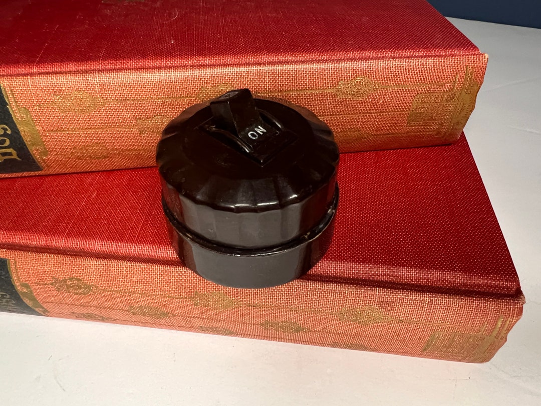 Vintage Toggle Switch Round Bakelite With Porcelain Base - Untested - Etsy