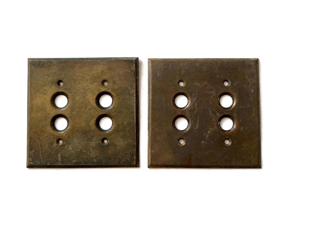 2 Push Button Switch Plates Double Gang AS IS - Etsy