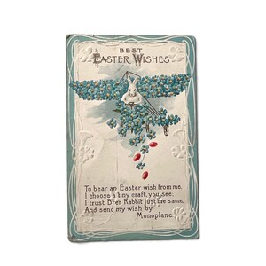 1927 Antique Easter Postcard Brer Rabbit in Plane - Etsy