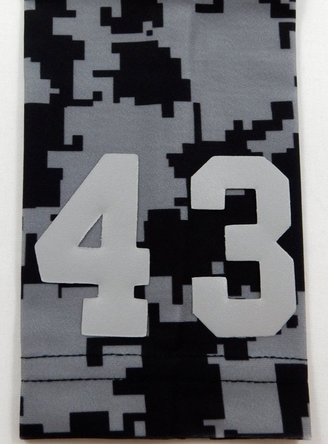 Custom Number PICK YOUR NUMBER Woodland Camo Black Gray Digi Sports Arm ...