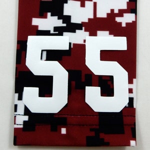 Custom Number PICK YOUR NUMBER Maroon Black White Camo Elite Sports Arm ...
