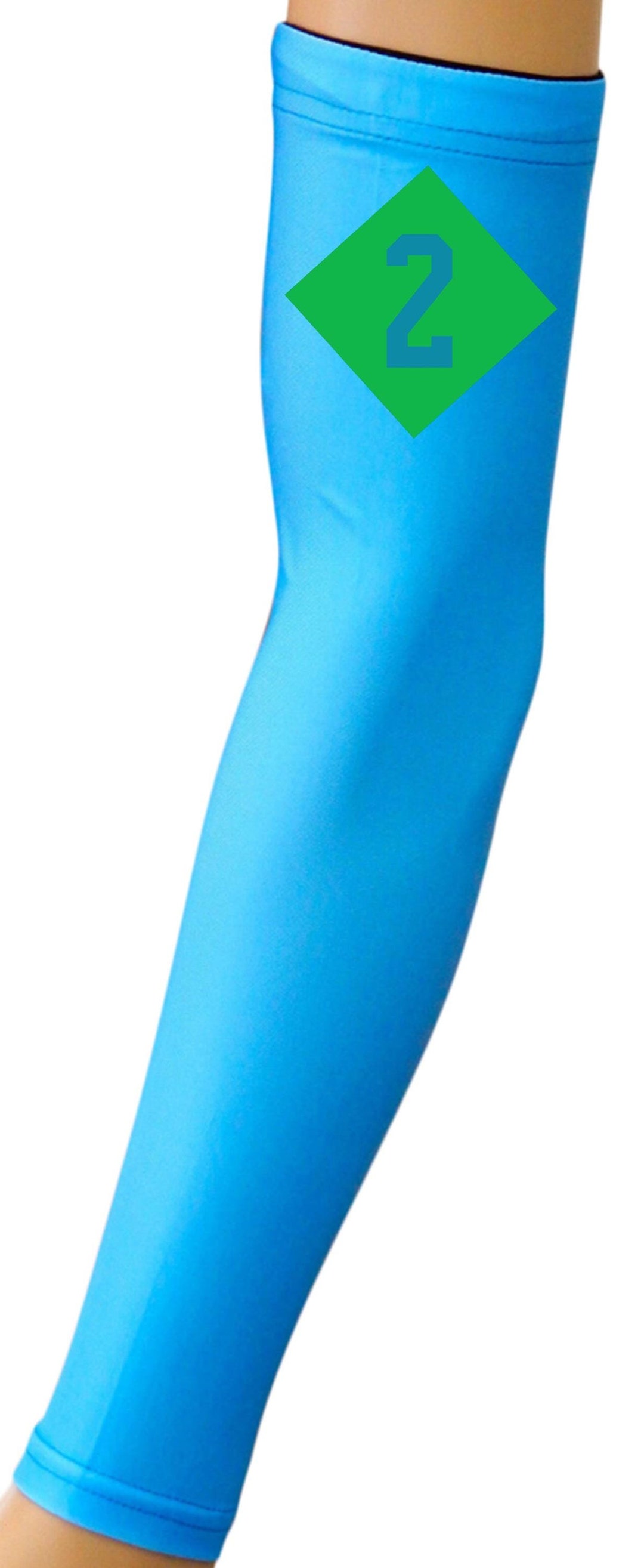 Diamond Custom Number PICK YOUR NUMBER Light Blue Sports Arm Sleeve ...