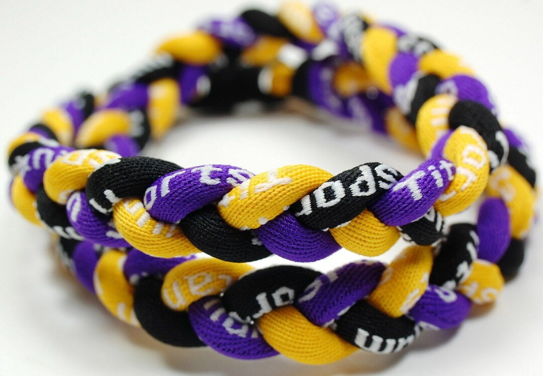 PICK YOUR NUMBER Purple Yellow Black Tornado Braided Necklace Great for ...